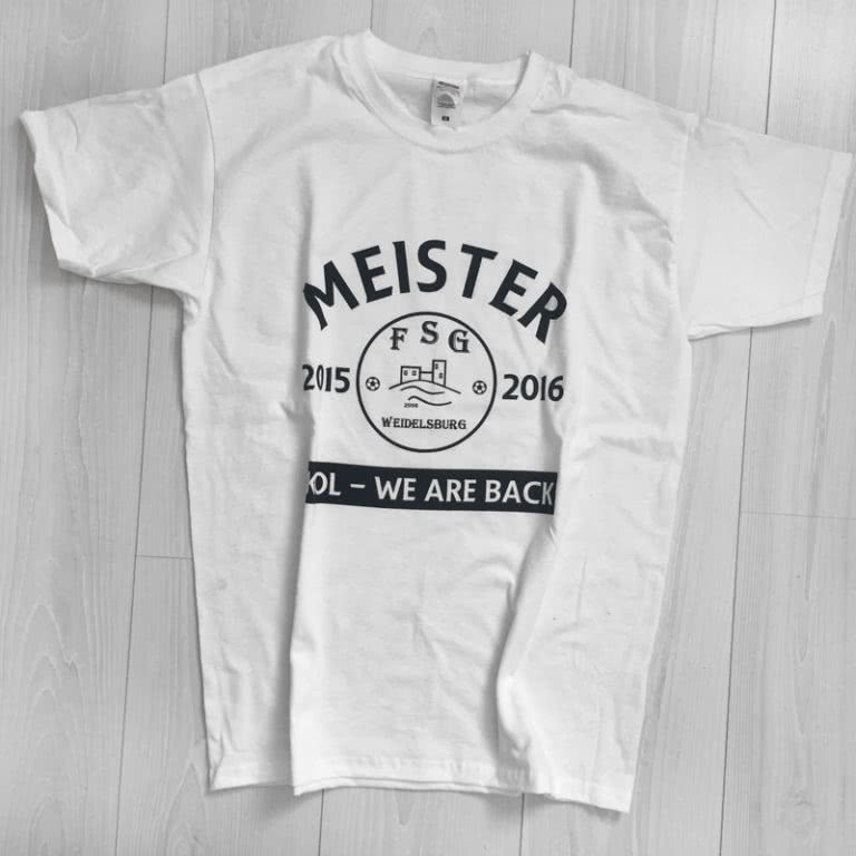 Meister T-Shirt mit Vereinslogo Druck - FSG Weidelsburg - Sportartikel ...