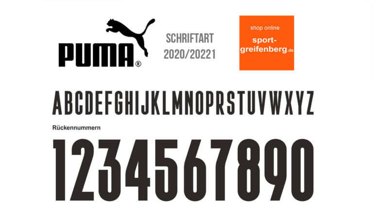 Die original Puma Schriftart 2020/2021 | jetzt bestellen